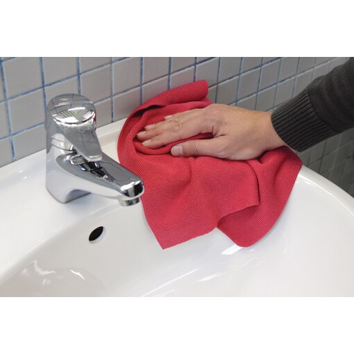 Chiffon microfibre laser rouge, 70% polyester - 30% polyamide, 5 Pce | Berner®